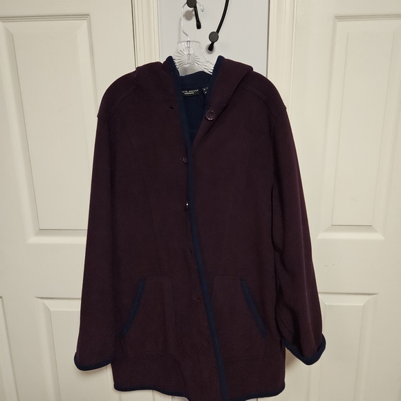 Susan Graver | Jackets & Coats | Susan Graver Burgundy And Blue Hooded ...